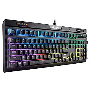 CORSAIR STRAFE RGB MK.2 Mechanical Gaming Keyboard - USB Passthrough - Linear and Quiet - Cherry MX Red Switch - RGB LED Backlit-17.6 x 6.61 x 1.57 inches