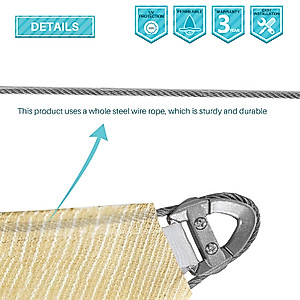 Coarbor 14'x24' Winter Pool Safety Cover Rectangle Mesh Pool Cover Durable Inground Safety Pool Cover for Inground Swimming Pool, Beige