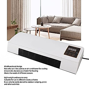 Wall Mount Air Conditioners, Dual Use Mini Air Cooling Heating Fan for Bedroom, Remote Control Mini Air Conditioner Air Curtain, Indoor Over Door Fan for Bathroom (Without Print)