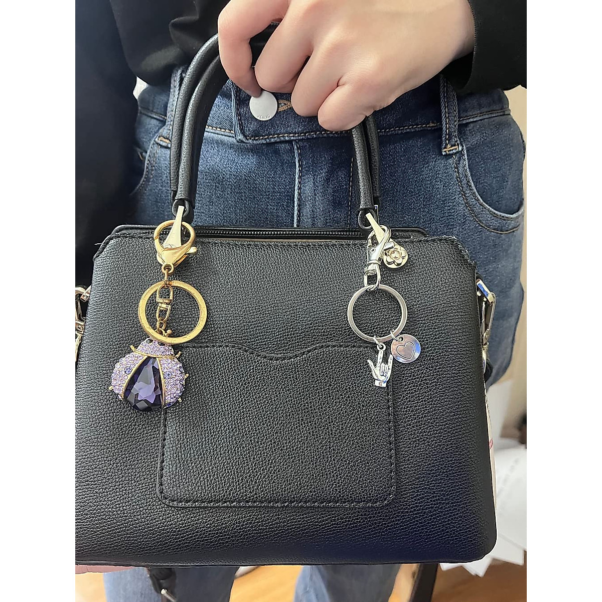 Sign Language Key Ring/Keychain/Zipper Pull - Sign Language Keychain - I Love You Sign Language - ASL Keychain - Signing Keychain