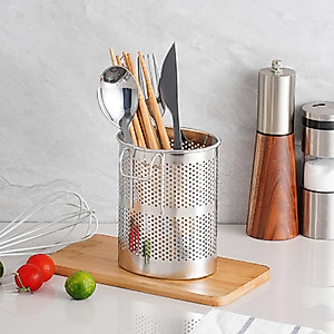 POPGRADE Utensil Drying Rack Silverware Caddy for Countertop, Stainless Steel Utensil Holder for Dish Rack, Silverware Drying Rack Holder Utensil Caddy Cutlery Rack, Chopstick Dishwasher Basket