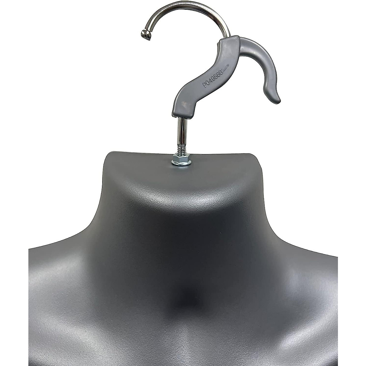 DisplayTown Gray Male + Gray Female Mannequin Injection Forms Half Rounded Waist Body Torso Dress Form with Only Hanging Hook, S-M Sizes