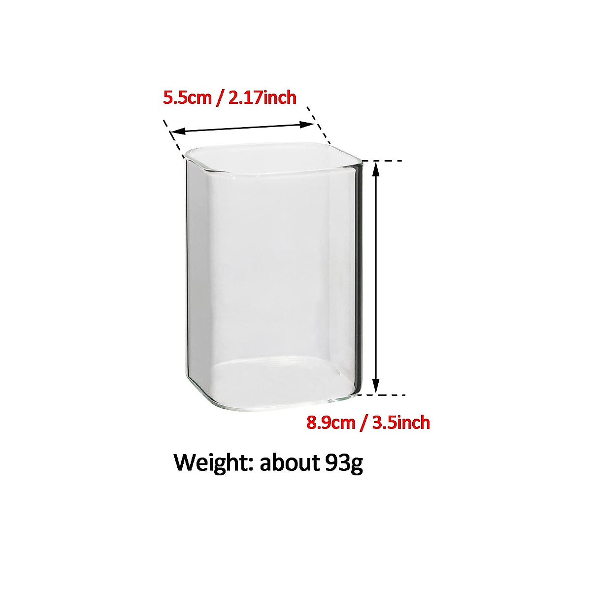 Tupalizy Square Glass Cups Tumbler Highball Drinking Glasses for Water Wine Beer Cocktails Juice Iced Tea Coffee Mixed Drinks Kitchen Party Home Everyday Use Clear Glassware, Set of 2, 8.5oz