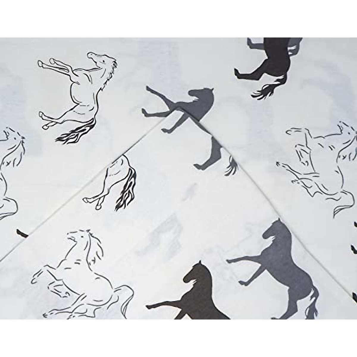 Pointehaven 180 GSM 100% Cotton Flannel Sheet Set - King Stallions Grey - Warm & Cozy - Pre-Shrunk -Deep Pockets - Elastic All Around-Comfy Double Brushed