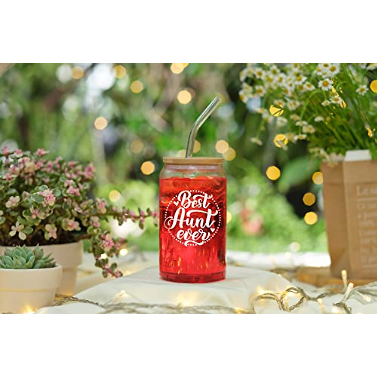 NewEleven Aunt Gifts - Gifts For Aunt From Niece, Nephew - Birthday Gifts For Aunt, New Aunt, Auntie - Best Gifts For Aunt, Auntie, Aunt Announcement, Promoted To Aunt - 16 Oz Coffee Glass