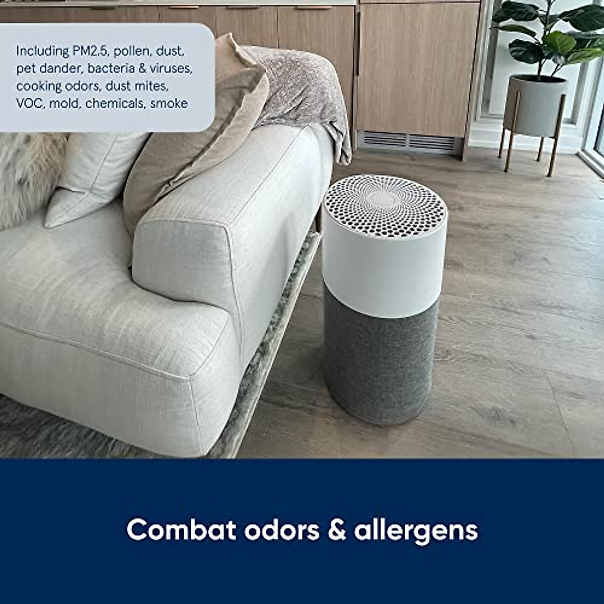 BLUEAIR Bedroom Air Purifier, Air Cleaner Dust Pet Dander Smoke Mold Pollen Allergen, Odor Removal, for Home Office Nursery Kitchen, Washable Pre Filter, HEPASilent, Medium Room, Blue 311 (Non-Auto)