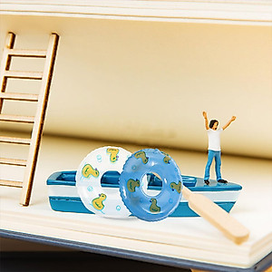 LOGOFUN 10pcs Mini Swimming Ring Inflatable Swim Ring Duck Pattern Small Swim Rings Toy Adorable Swimming Rings for Doll House Accessories - Multicolored