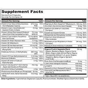 NATURELO Whole Food Multivitamin for Teens - Vitamins and Minerals for Teenage Boys and Girls - Supplement for Active Kids - with Organic Whole Foods - Non-GMO - Vegan & Vegetarian - 60 Capsules