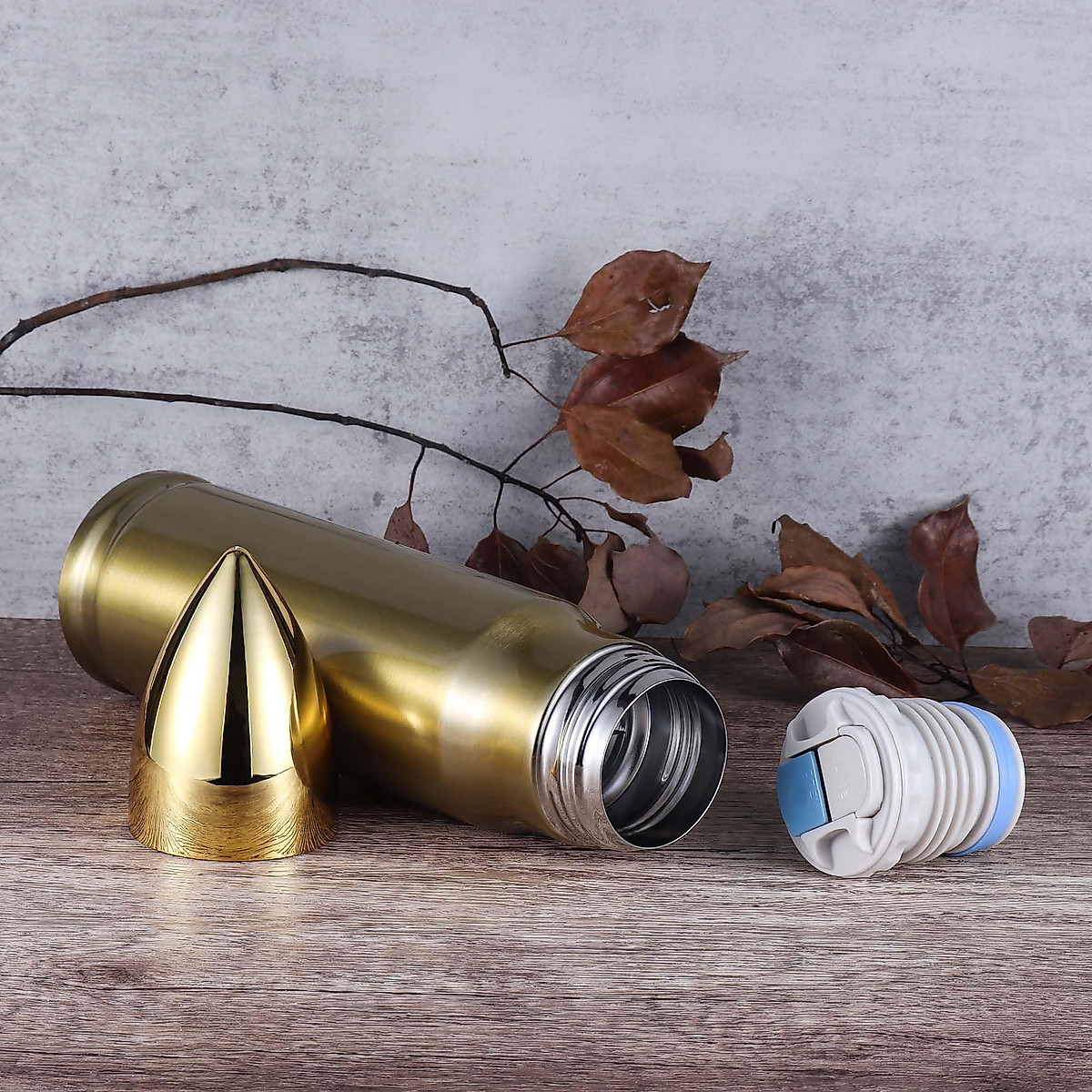 Goetland 304 Stainless Steel 17 oz 500 ml Bullet Tumbler Water Bottle Vacuum Insulated Cup Travel Mug Flasks No logo Gold