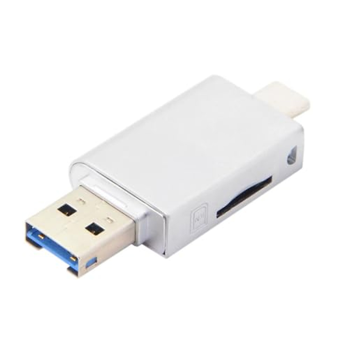 ChenYang Nano Memory Card & TF Micro SD Card to USB C & USB 2.0 Card Reader Adapter Plug & Play
