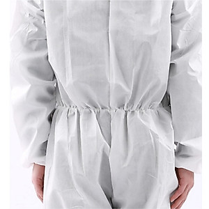 Protective Coverall Disposable Heavy Duty Painters Coveralls, Safety Protective Painting Protection Coveralls with Zipper Front, Elastic Wrist and Ankle Cuffs fits White Universal Size