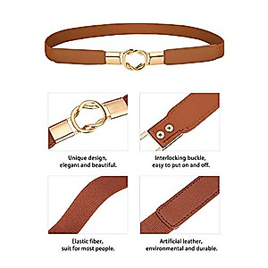 3 Pieces Women Skinny Waist Belt Elastic Thin Belt Waist Cinch Belt for Women Girls Accessories (Medium)