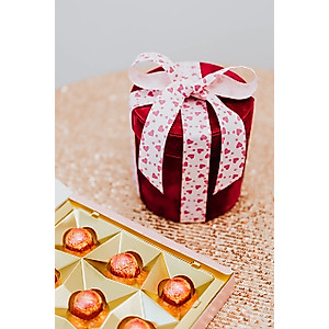 Valentine's Day Ribbons Love Heart Ribbon for Gift Wrapping Crafts Wedding 3 Rolls (Red & White*2)