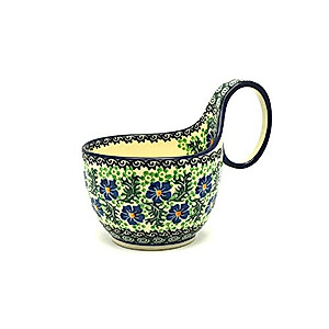 Polish Pottery Loop Handle Bowl - Sweet Violet