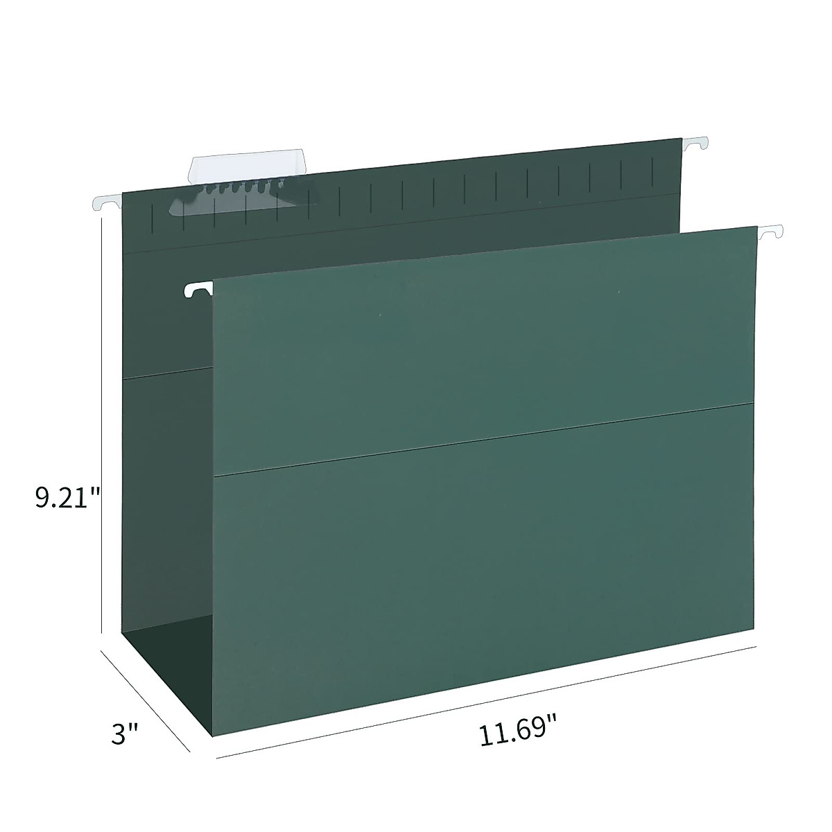 HERKKA Extra Capacity Hanging File Folders, 30 Pack Reinforced Hang Folders with Heavy Duty 3 Inch Expansion, Designed for Bulky Files, Medical Charts, Letter Size, Green