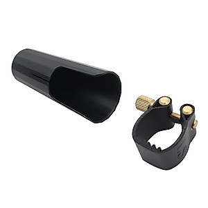 Andoer Leather Ligature Fastener with Plastic Cap for Soprano Sax Saxphone Bakelite Mouthpiece Durable