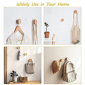 Pack of 3 Wooden Coat Hooks, Modern Wall Mounted Hat Rack,Vintage Handmade Craft Racks, Heavy Duty Bathroom Organizer Hook for Hanging Towel,Clothes, Bags