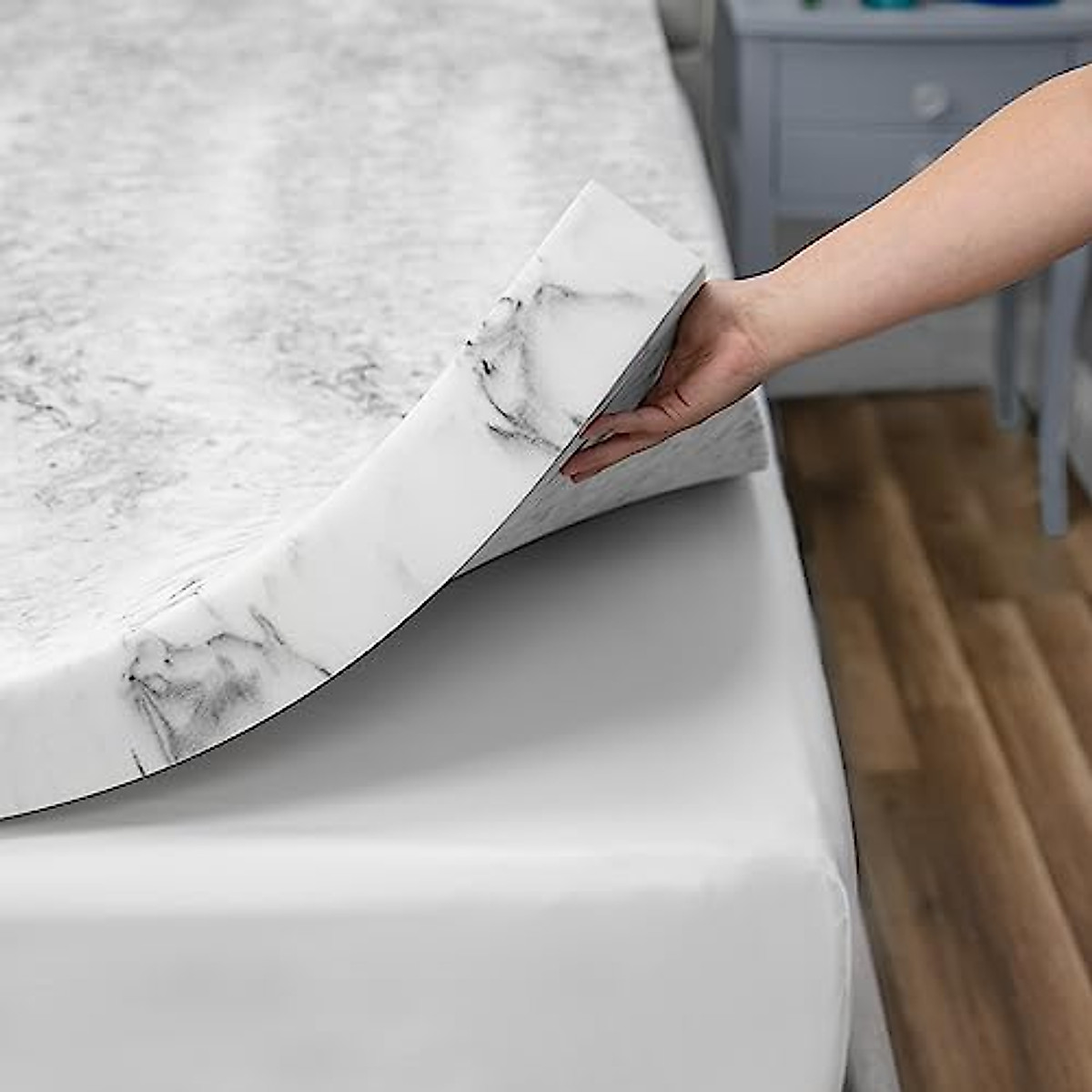 BioPEDIC 3-Inch King Size Mattress Topper, Bamboo Charcoal Infused Medium Plush Memory Foam Mattress Topper, CertiPUR-US Certified, White, King Size (80" L x 76" W x 3" H)