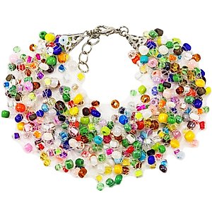 Handmade Rainbow Multi Strand mix big beads bracelet Bohemian Fashion Summer 2021 Trend Gift Under 25 Sunday Fun day wear