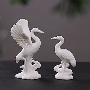 BESPORTBLE Ceramic Crane Figurine Chinese Animal Statue Figurine Home Decor Japanese Zen Garden Housewarming