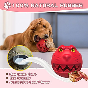 bobosogo Dog Toys for Aggressive Chewers, Squeaky Dog Chew Toys for Large Breed, Tough Indestructible Interactive Chew Toys for Medium Large Dogs (Red)