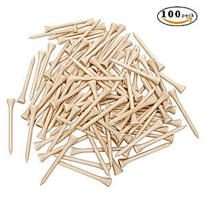 THIODOON Golf tees 3 1/4 inch Less Friction Wood Tees Training for Golfer Professional Natural Wood Golf tees Bulk 100 Count Golfing Tees