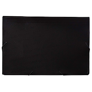 JAM PAPER Accordion Folders - 13 Pocket Plastic Expanding File - Legal Size - 10 x 15 - Black - Sold Individually