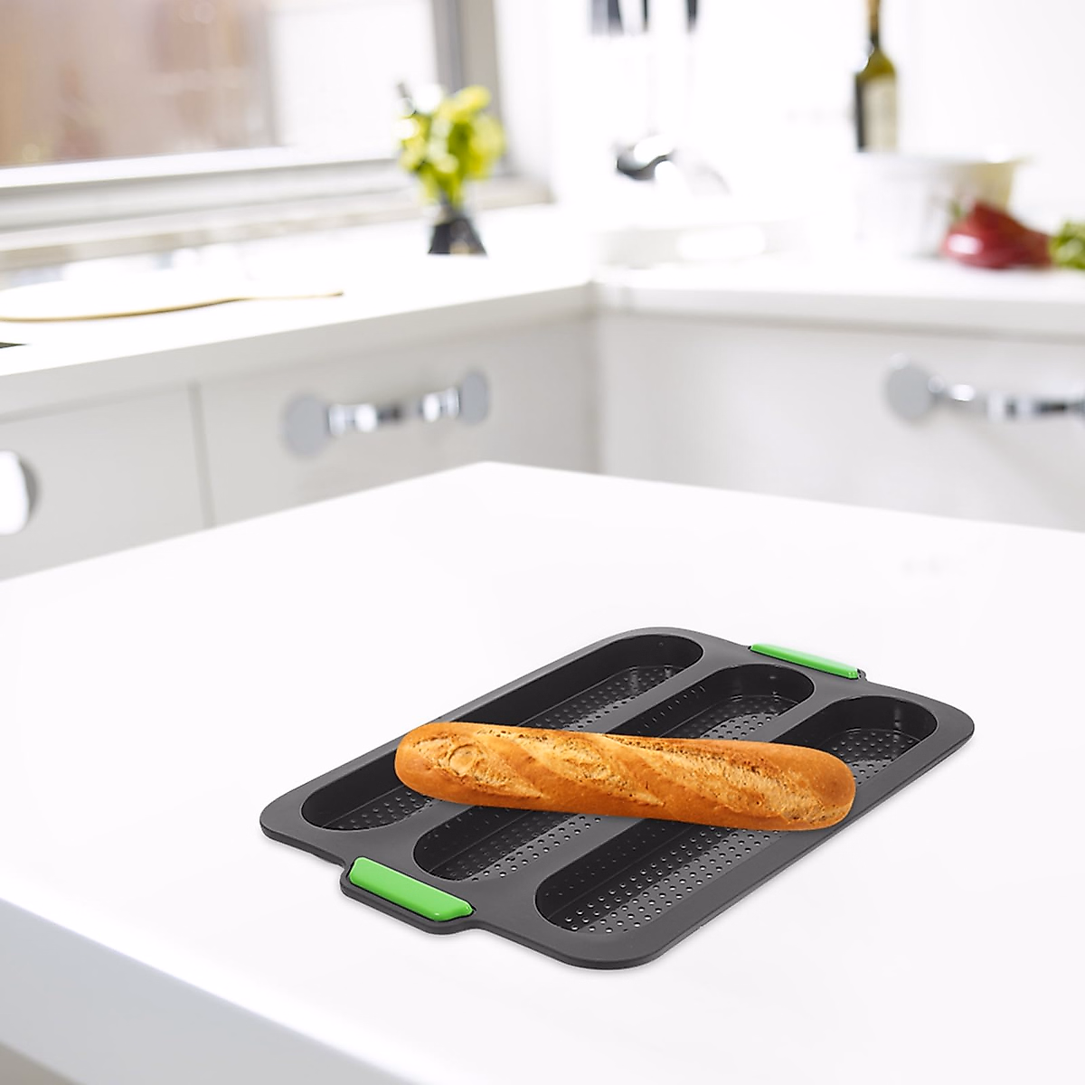 Abaodam Silicone Baking Pan Set - Heart Shape, Dark Gray, Non-Stick, Dishwasher Safe, Ideal for Baking Bread, Cookies, Hot Dogs, Wedding, Picnics