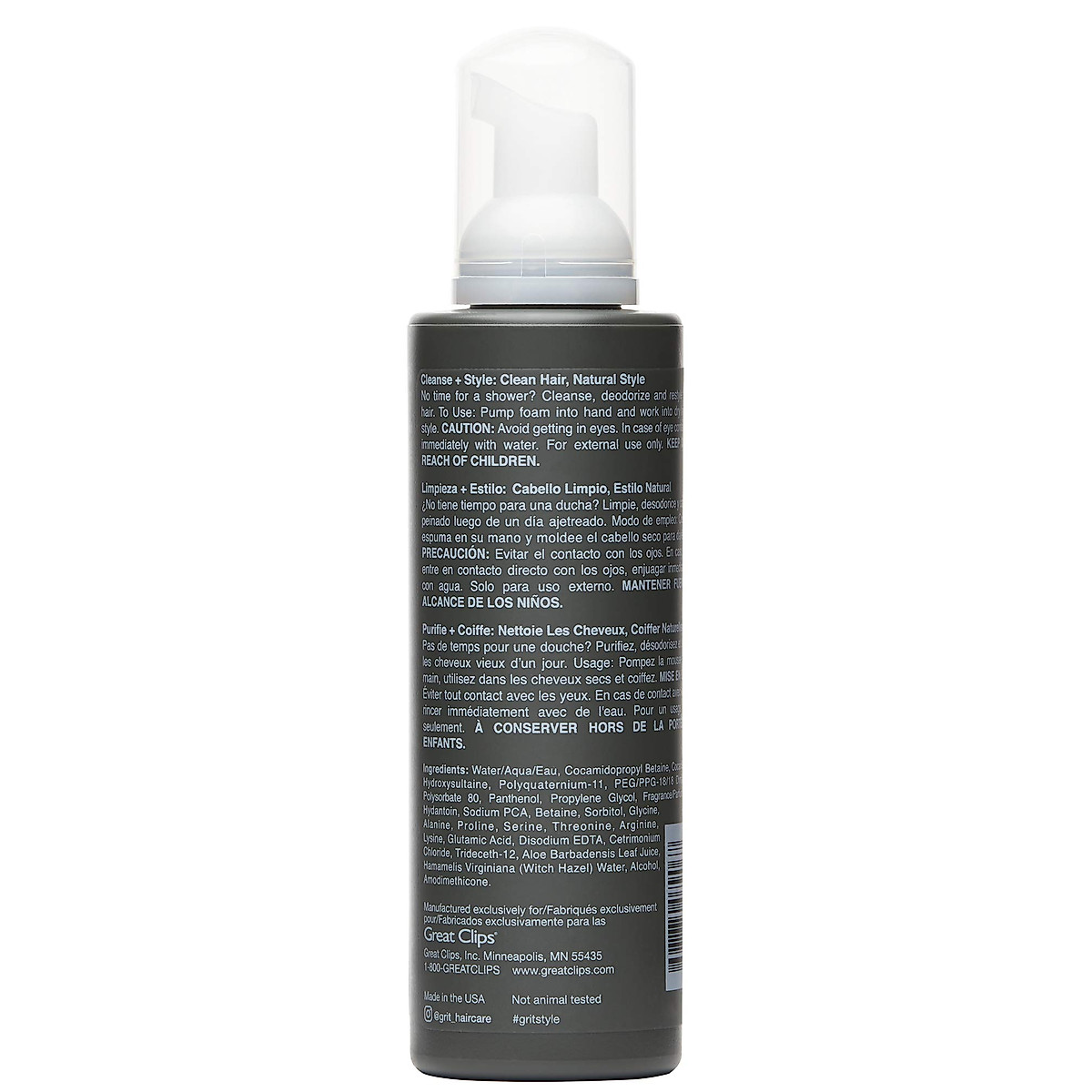 GRIT Cleanse & Style, 8.3oz | Foaming Hair Cleanser for Men