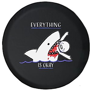 Camper Tire Covers Everything Okay Shark Attack Custom Car Spare Tire Covers Size 30 to 31 Inch