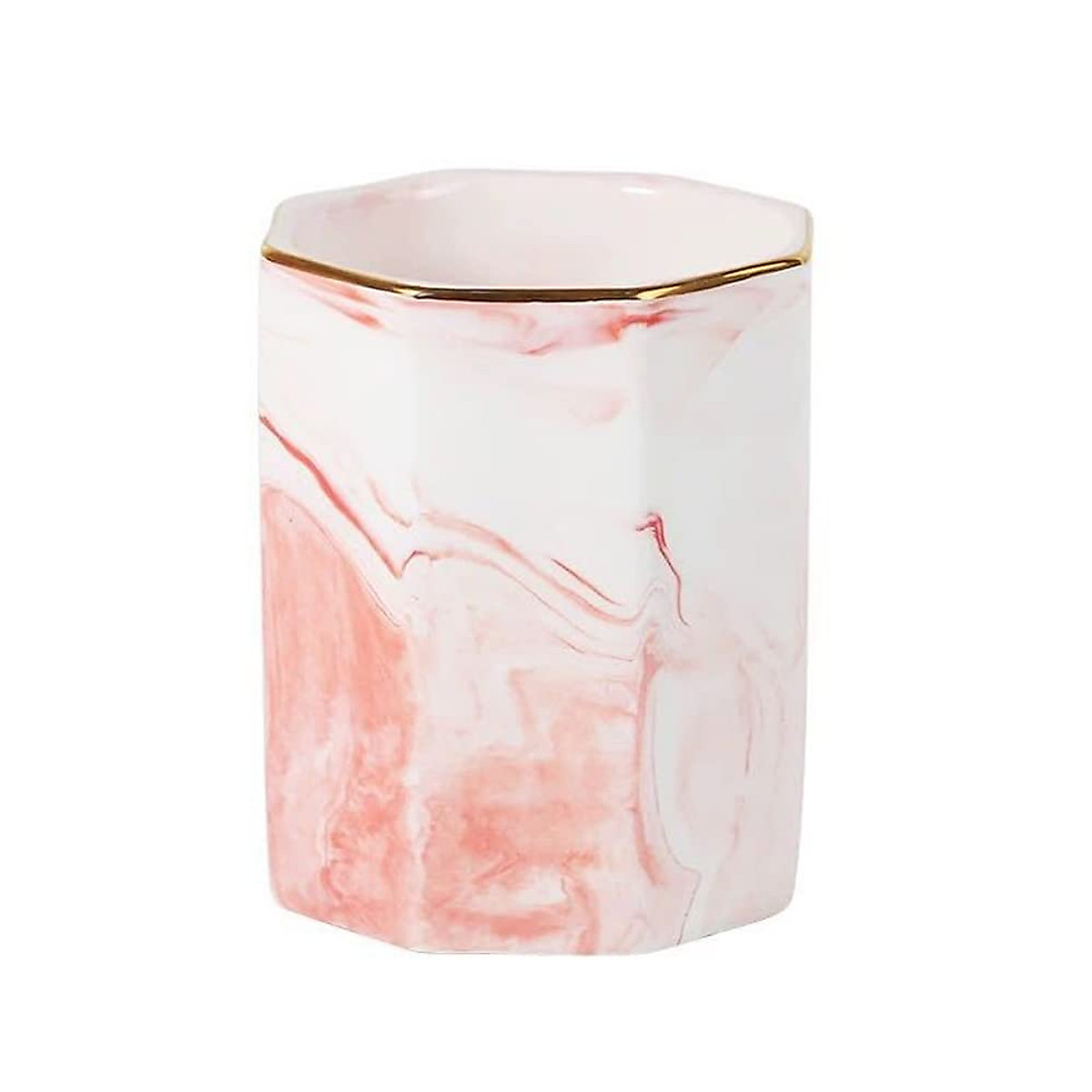 123Arts Ceramic Marble Pen Holder Makeup Brush Storage Container Home Storage Container
