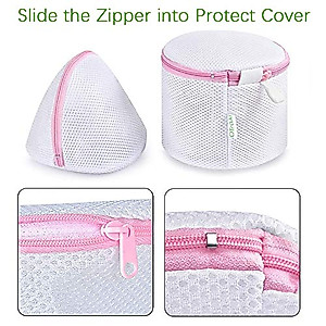 OTraki Bra Wash Bags for Lingerie 6 Pack Mesh Delicates Zipper Laundry Bag for Women College Girl Underwear Socks Silk Stockings Washing Machine Net Protector White