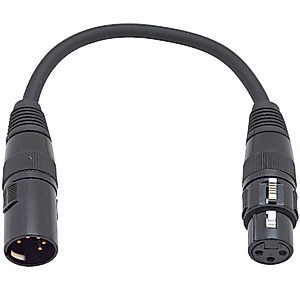 Seismic Audio - SAPT516-6 Inch 3 Pin XLR Female to 5 Pin XLR Male DMX Turnaround Adapter Cable for PA DJ Equipment - XLR3F to XLR5M