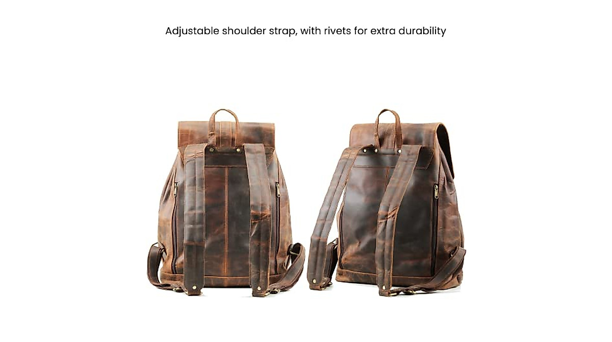 Buffalo Hunter Leather Backpack for College & Travel
