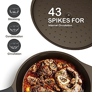 LIGTSPCE Always Nonstick Multipurpose Saute pan,All-in-One Pan,Large Skillet with Strainer,Deep Frying Pan with Lid(11-inch), PFOA Free non stick chef’s pan,Dishwasher and Oven Safe (Slate)