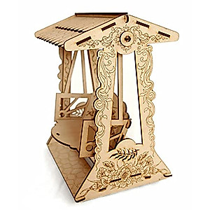 SIXFIRE Krishna Jhula Swing Wooden Jhula Swing For Laddu Gopal Kanha Jhula Wooden Crafted Jhula For Gopal,(Size-‎ 22 x 18 x 2)