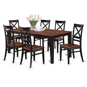 East West Furniture QUIN7-BLK-W Dining Room Set, 7-Piece