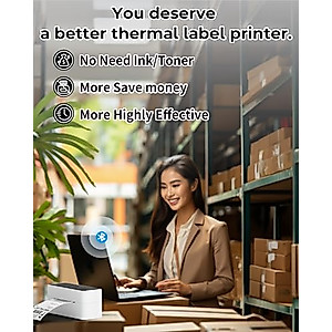 Memoqueen Shipping Label Printer 4X6 - Bluetooth Thermal Label Printer for Small Business and Shipping Packages