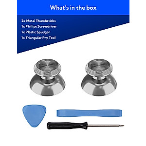 Avericht Metal Thumbsticks for PS5 Controller, Aluminum Joystick Replacement Kit for Dualsense Controller Accessories (Silver)