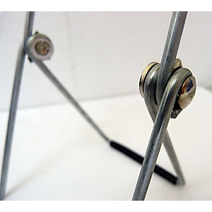 FixtureDisplays® Unit of 4 Wire Easel for Table Top with 1.2-inch Lip, Wide Base, 5-5/8 x 8-3/4, Foldable Design, for Books, Trophy Plaques, CDs, Greeting Card Designs 19465 19465-4PK-One Rate