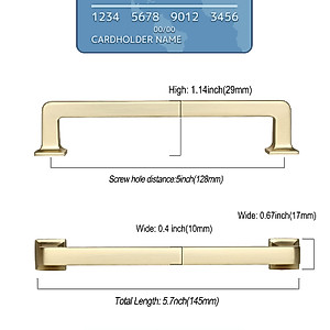 9BUILD 5 Inch 10 Pack Brushed Brass Cabinet Pulls Kitchen Cabinet Handles Kitchen Cabinet Hardware Kitchen Handles for Cabinets Cupboard Handles Gold Pulls for Cabinets