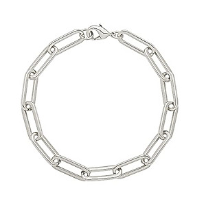 Amazon Essentials Silver Plated Chunky Chain Link Bracelet 7.5", Silver