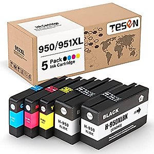 TESEN (950 951) Compatible 950 951 XL Ink Cartridge Replacement for HP 950XL 951XL Use with HP Officejet PRO 8610 8600 8100 8620 8630 8640 8660 8615 8625 251dw 271dw 276DW Printer, 5 Pack Color Set