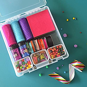 ArtBin 6970AG Bins with Lids 3-Pack, [3] Small Art & Craft Organizer Boxes, White with Clear Lids