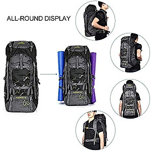 OUTLIFE Hiking Backpack 60L Lightweight Water Reasistant Trekking Bag Durable Outdoor Sport Daypack for Climbing Mountaineering Fishing Travel Cycling