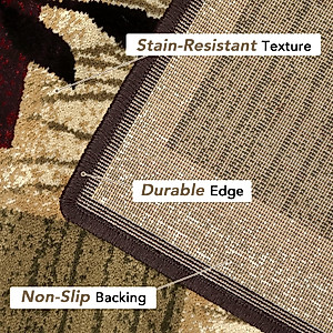 GlowSol Runner Rug 2x6 Plush Thick Rug Geometric Floral Non-Slip Non-Shedding Hallway Runner, Stain Resistant Kitchen Mat Laundry Entryway Carpet Runner, Boho Pet Friendly Runners