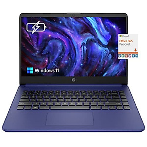 HP Latest Stream 14" HD Laptop, Intel Celeron Processor, 16GB Memory, 64GB eMMC Storage, Fast Charge, HDMI, Up to 11 Hours Long Battery Life, Office 365 1-Year, Win 11 S, Microfiber Bundle, Blue