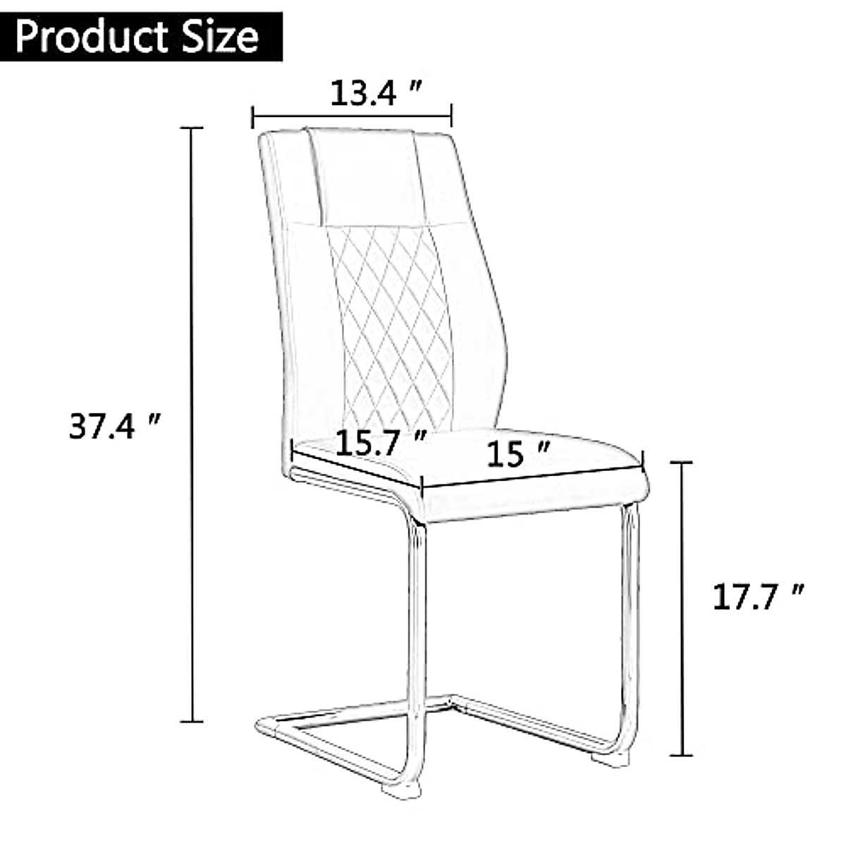 Baysitone Modern Dining Chairs Set of 6, Grey Dining Room Chairs, Metal Kitchen Chairs with Leather Padded Seat High Back, Chairs for Dining Room, Kitchen, Living Room