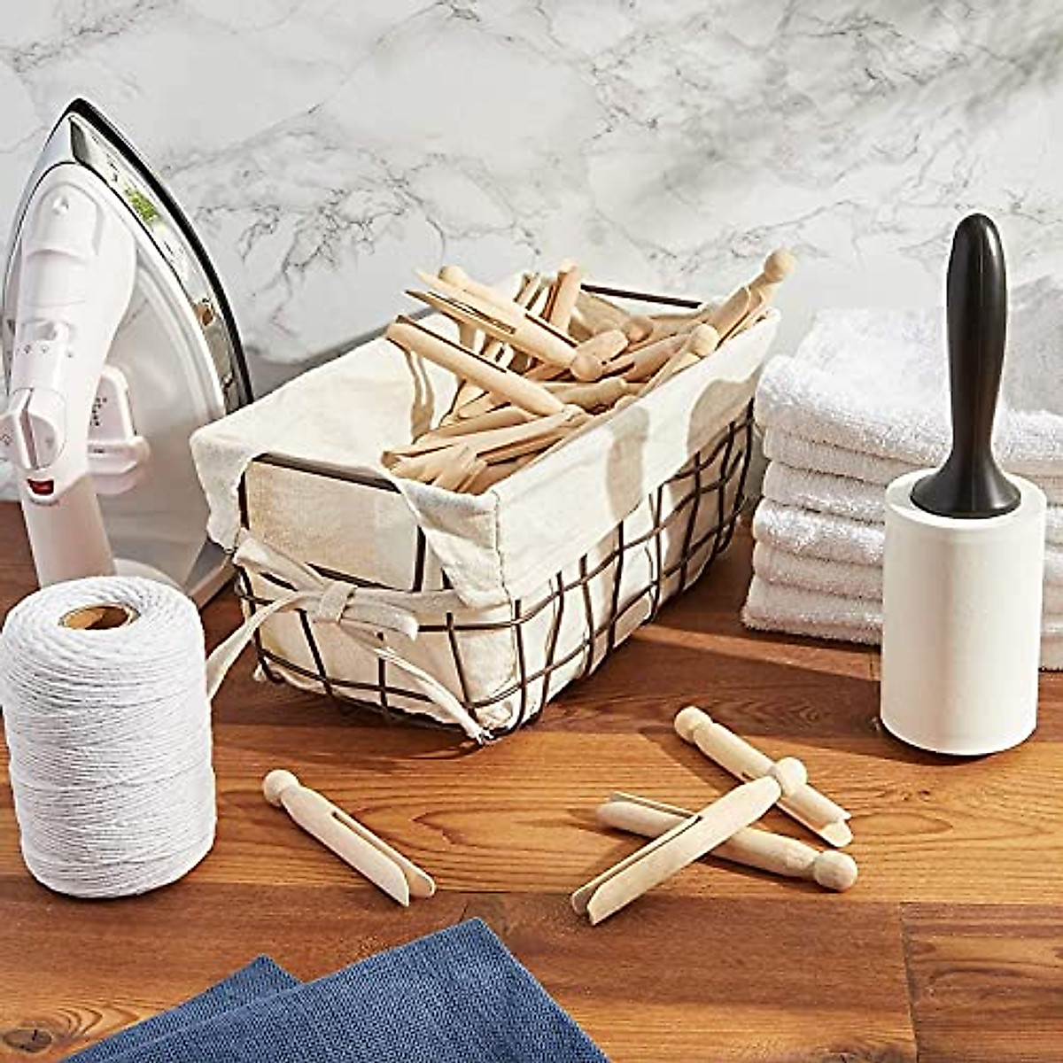 Juvale Wooden Traditional Clothespins (4.3 x 0.5 in, 50 Pack)