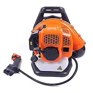 42.7cc Horizontal Bar Air-Cooled 2 Stroke Backpack Gas Powered Leaf Blower Snow Blowing Machine Grass Blower 6800r/min for Outdoor Lawn Garden Yard Cleaning